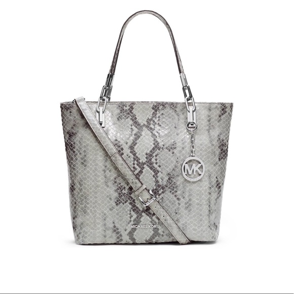 Michael Kors | Bags | Michael Kors Brooke Medium Python Embossed Tote ...